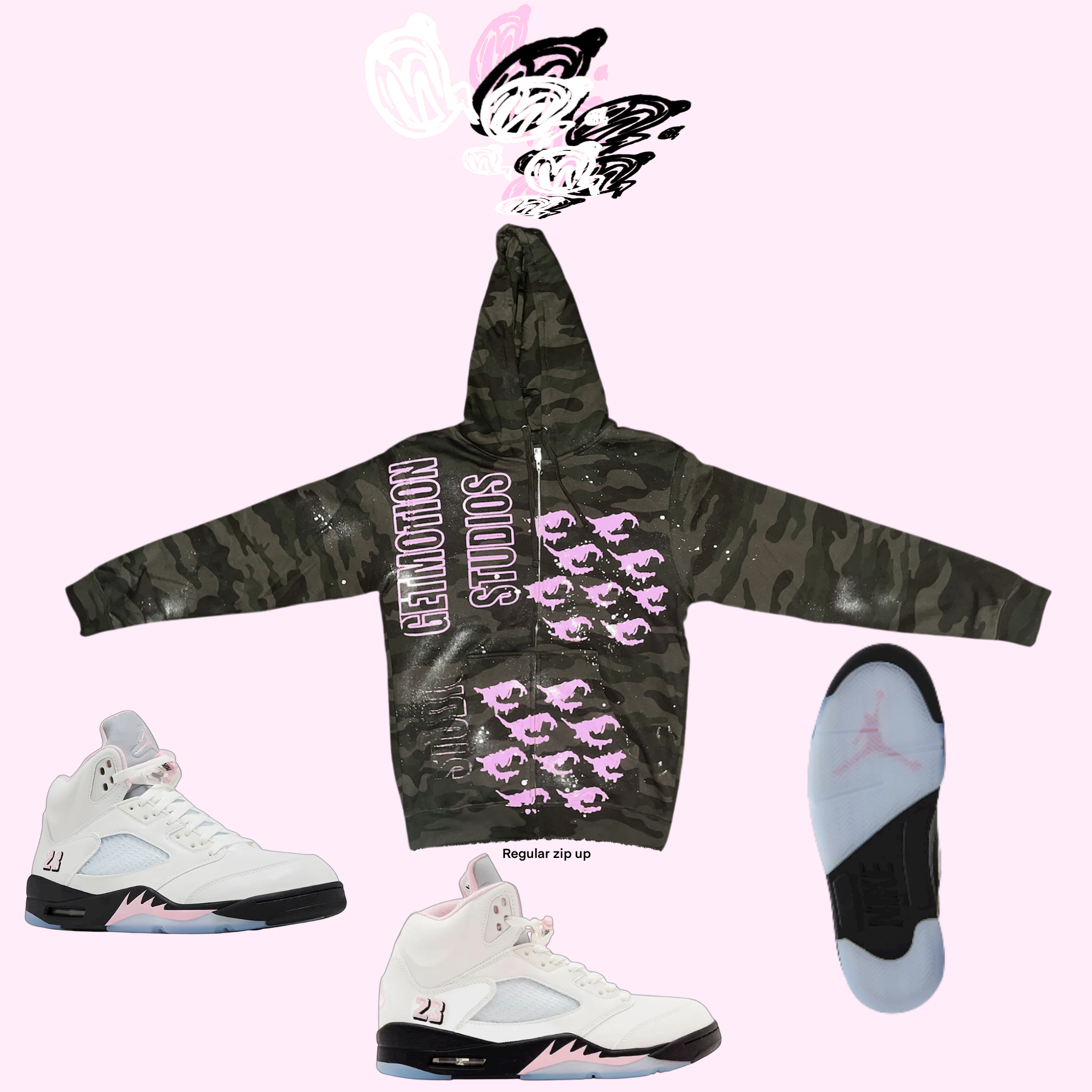 Soft pink 5s Legacy Zip Up – GETMOTION314