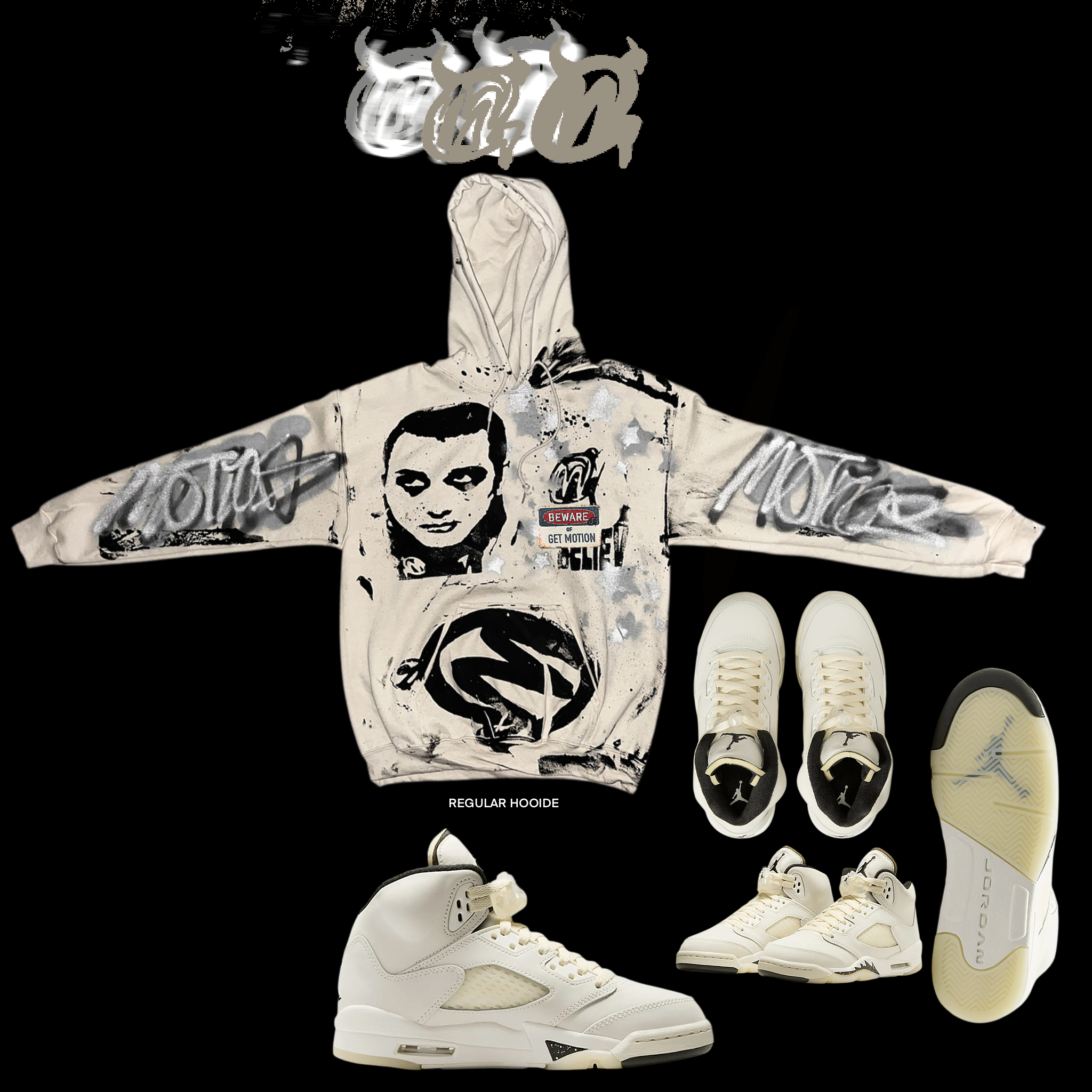 Tan graffiti hoodie – GETMOTION314